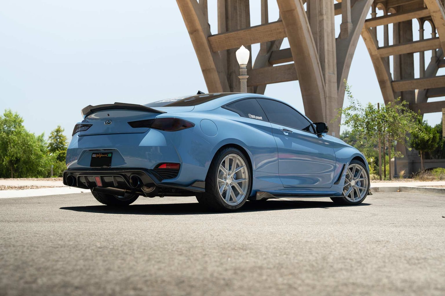Wrapped Q60 | 19″ Staggered Fitment | Curva Concepts CFF70